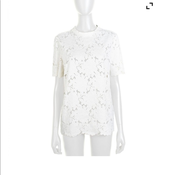 Lanvin | Tops | Lanvin White Guipure Floral Lace Top | Poshmark